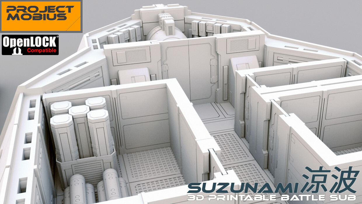 ArtStation - 3D Printable OpenLOCK Compatible Tiles - Battle Submarine ...