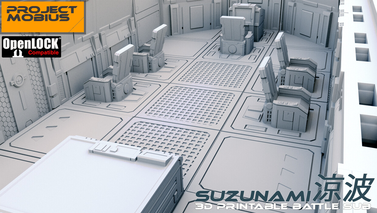 ArtStation - 3D Printable OpenLOCK Compatible Tiles - Battle Submarine ...