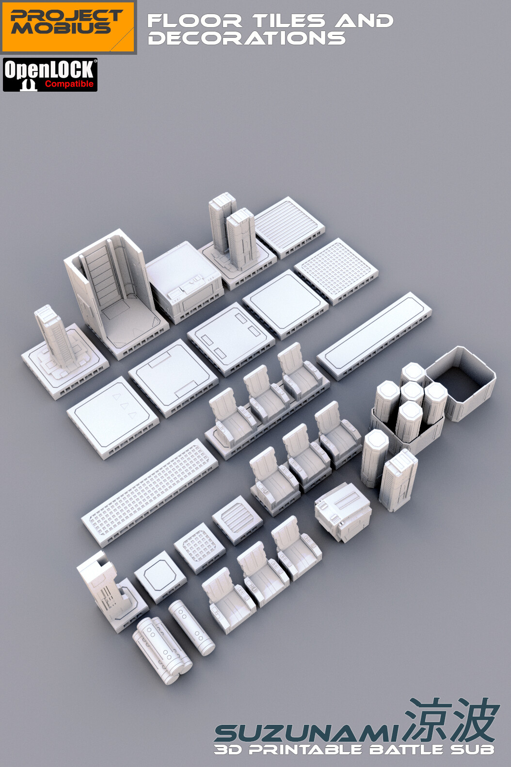 ArtStation - 3D Printable OpenLOCK Compatible Tiles - Battle Submarine ...