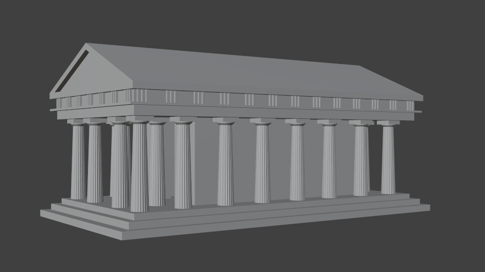 ArtStation - Greek temple Low Poly No Mat No Ornaments | Game Assets