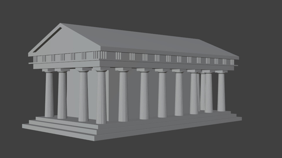 ArtStation - Greek temple Low Poly No Mat No Ornaments | Game Assets