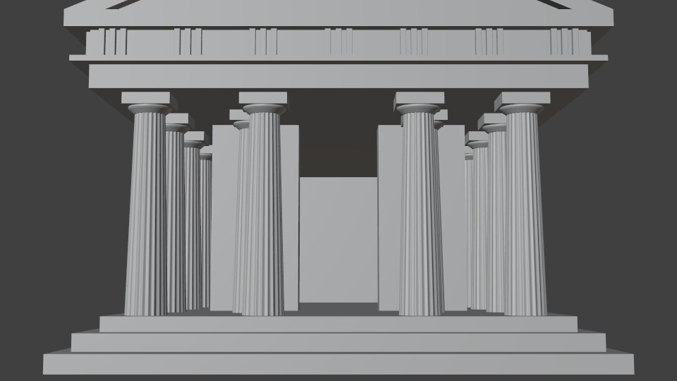 ArtStation - Greek temple Low Poly No Mat No Ornaments | Game Assets