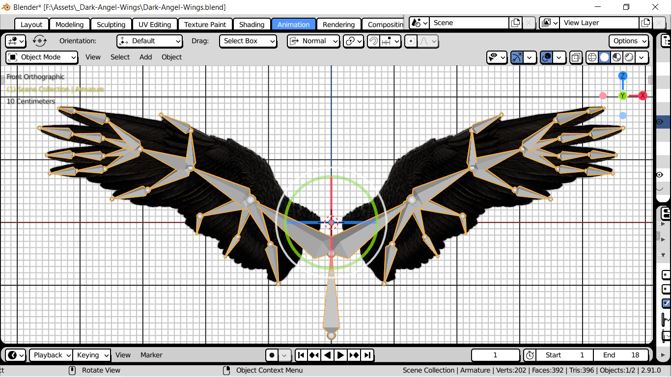 ArtStation - Low Poly Animated Dark Angel Wings | Game Assets