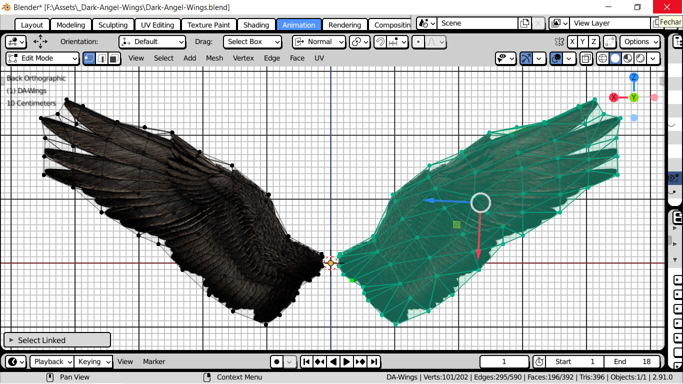ArtStation - Low Poly Animated Dark Angel Wings | Game Assets