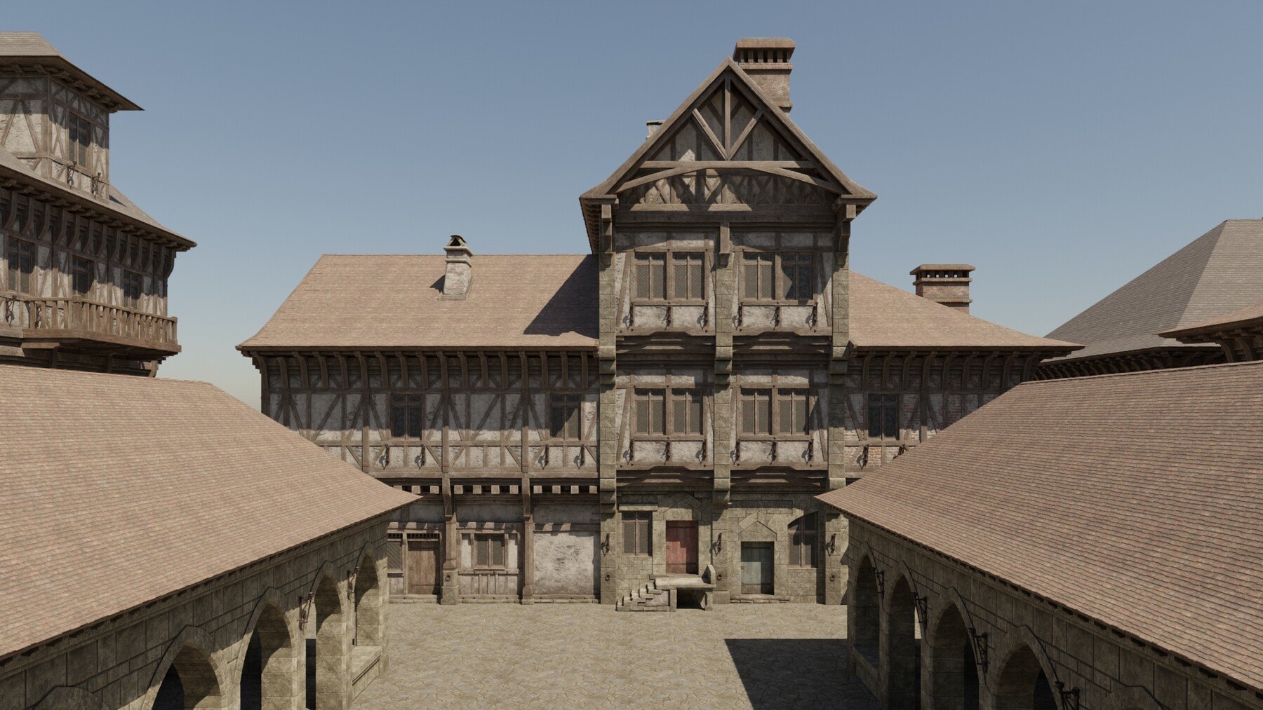 ArtStation - Medieval Modular Town with Full Interior | Game Assets