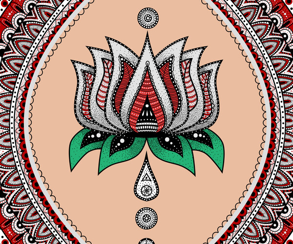 ArtStation - Colorful Lotus Mandala Illustration Design | Artworks