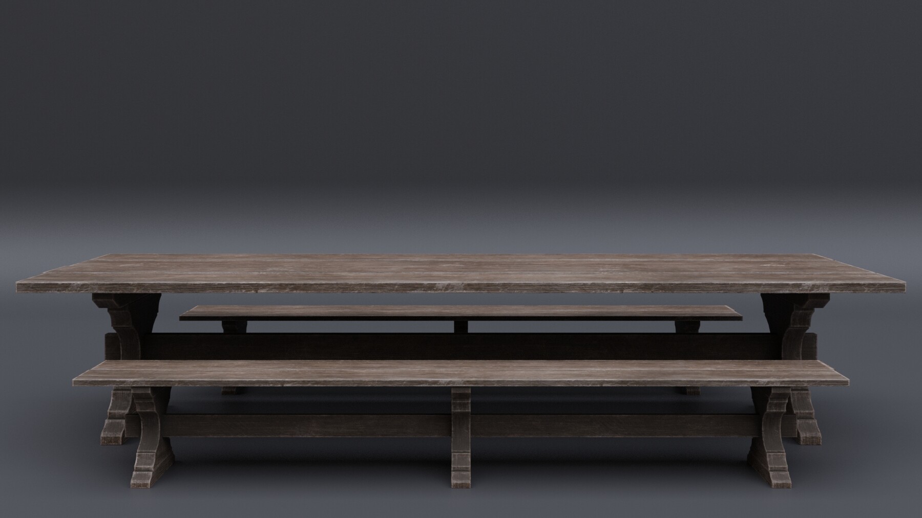 ArtStation - Medieval Table with Bench | Game Assets