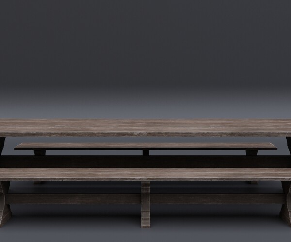 ArtStation - Medieval Table with Bench | Game Assets