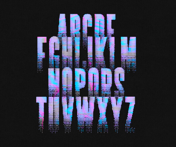 ArtStation - BITMAP TYPE - RETRO VHS TYPEFACE | Artworks