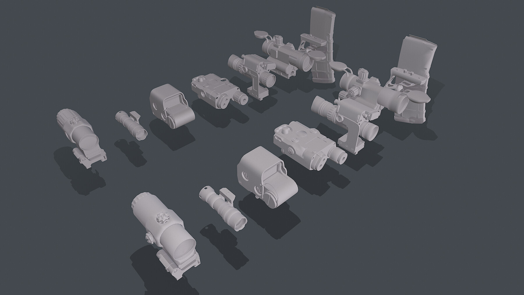 ArtStation - Gun Parts High / Low Mesh & Texture | Game Assets