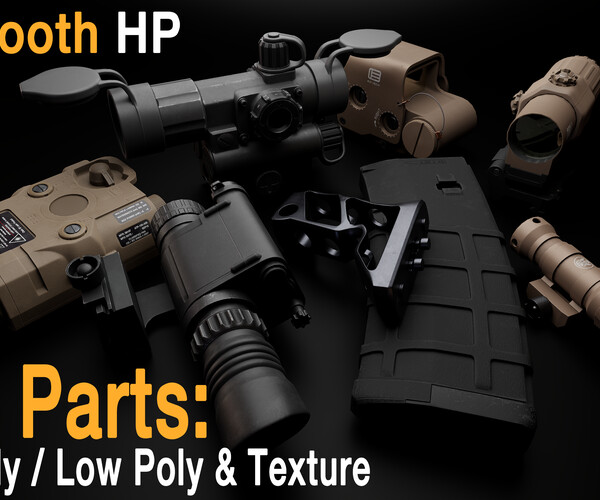 ArtStation - Gun Parts High / Low Mesh & Texture | Game Assets