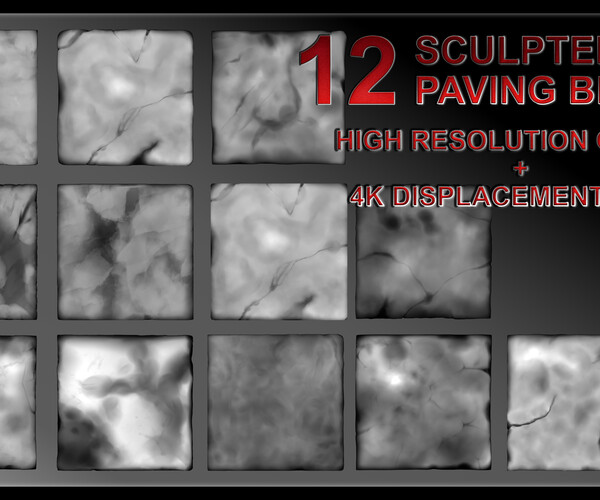 ArtStation - 12 Paving Stone - Sculpted high resolution + displacement ...