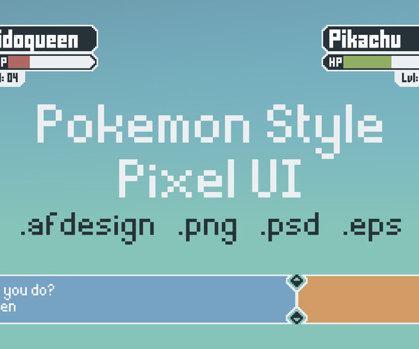 ArtStation - Pokemon Style UI Kit/ Asset Pack (PixelArt) | Game Assets