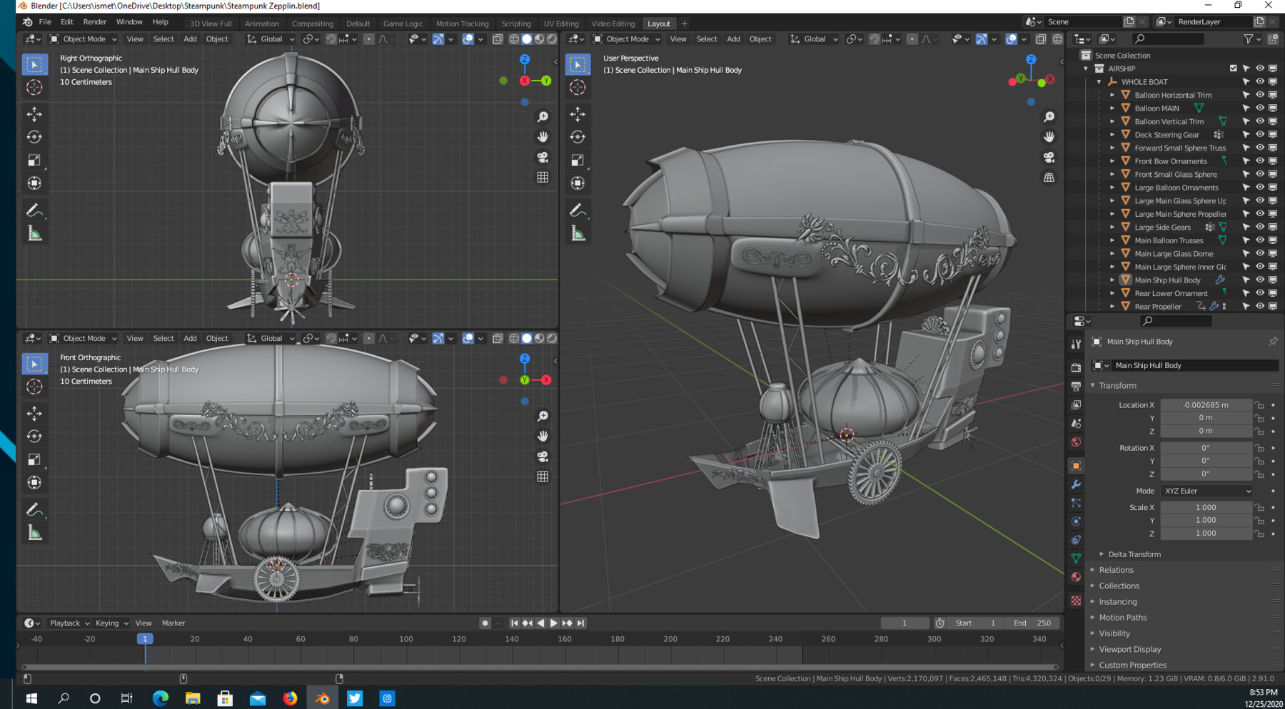 ArtStation - Steampunk Airship 'Zeppelin' | Resources