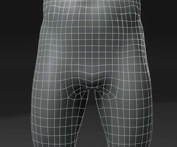 ArtStation - Male Body Base Mesh 3D Model 10k Polygons | Game Assets