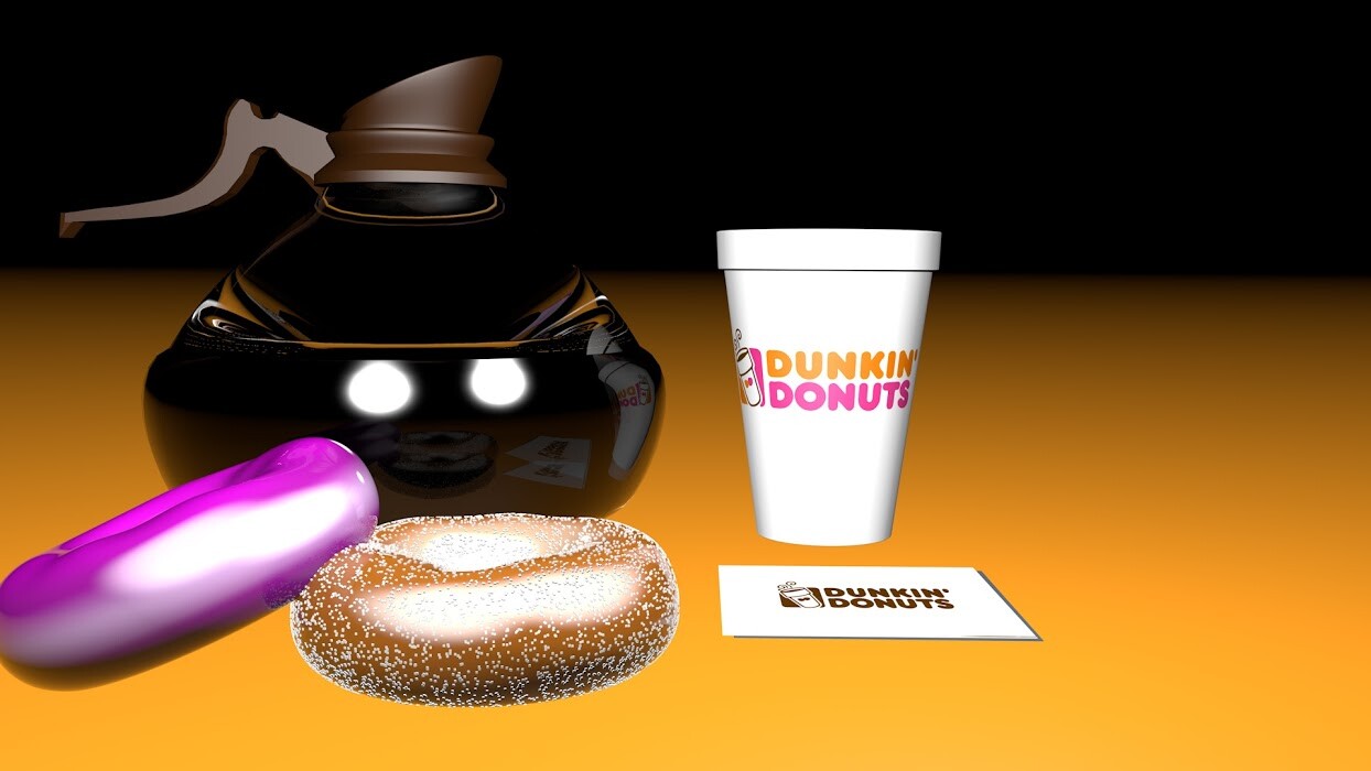 ArtStation - Dunkin Donuts - Cup and glass Jar of Coffee - Cinema 4D ...