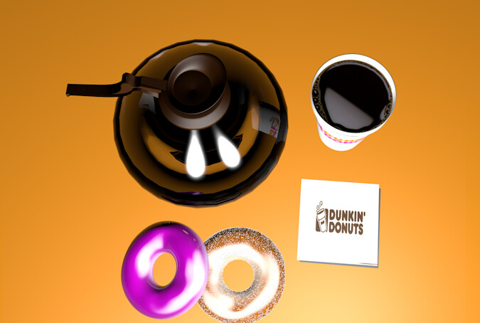 ArtStation - Dunkin Donuts - Cup and glass Jar of Coffee - Cinema 4D ...
