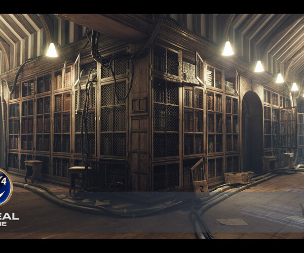 ArtStation - The "Bookworm Experiment" _ Library Scene [UE] | Game Assets