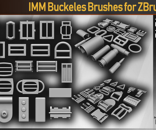 ArtStation - IMM Buckle Brushes and Bullet Brushes for ZBrush. Vol 1 ...