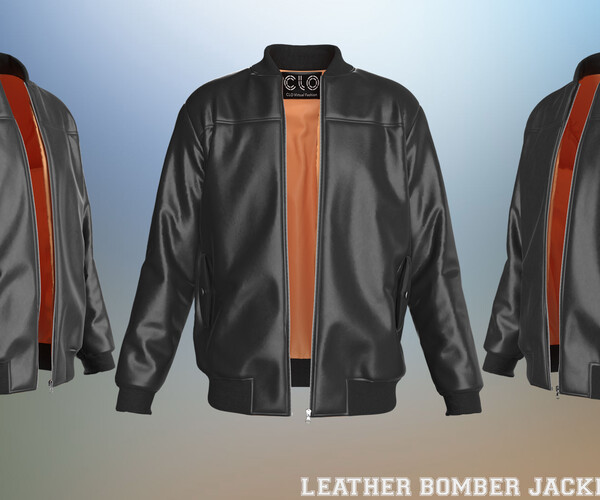 ArtStation - LEATHER BOMBER JACKET, marvelous designer,clo3d | Resources
