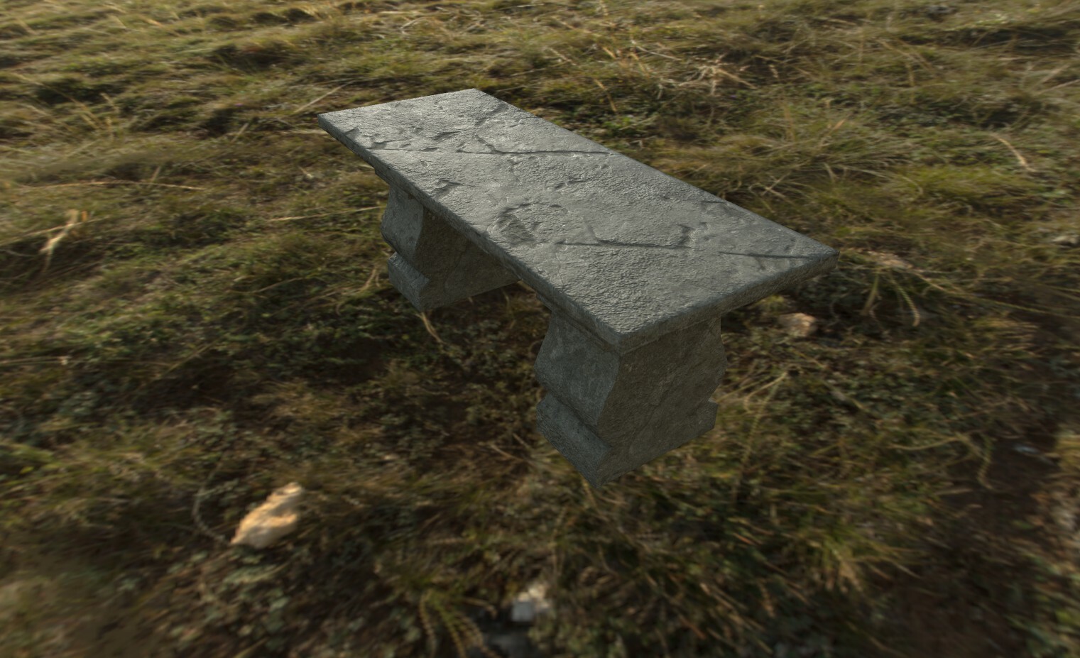 ArtStation - medieval stone bench Low-poly 3D model | Game Assets