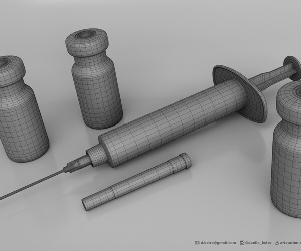 ArtStation - Syringe and Ampoule | 3D model | 2k Textures | Resources