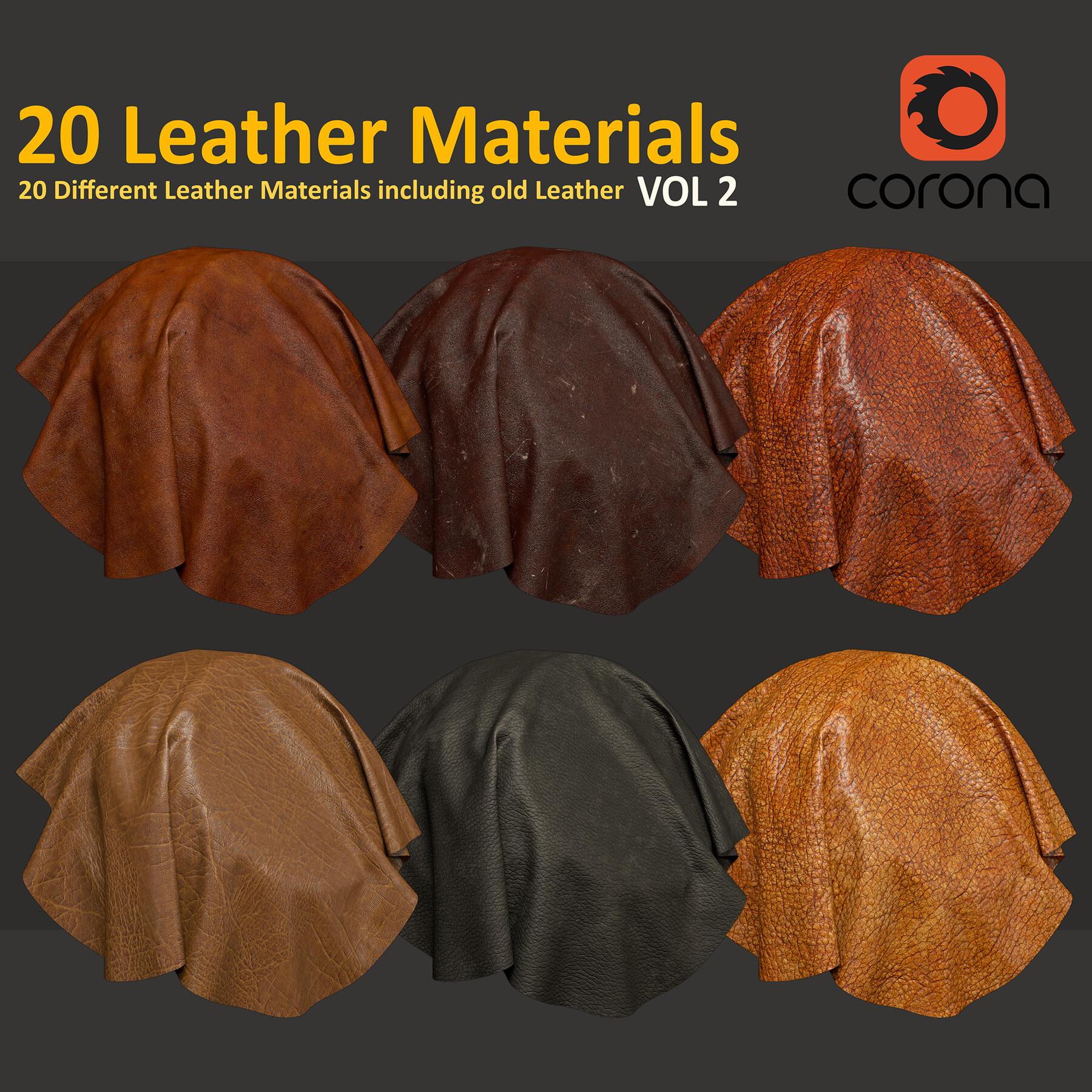 ArtStation - 20 Leather Materials - Vol 2 | Resources