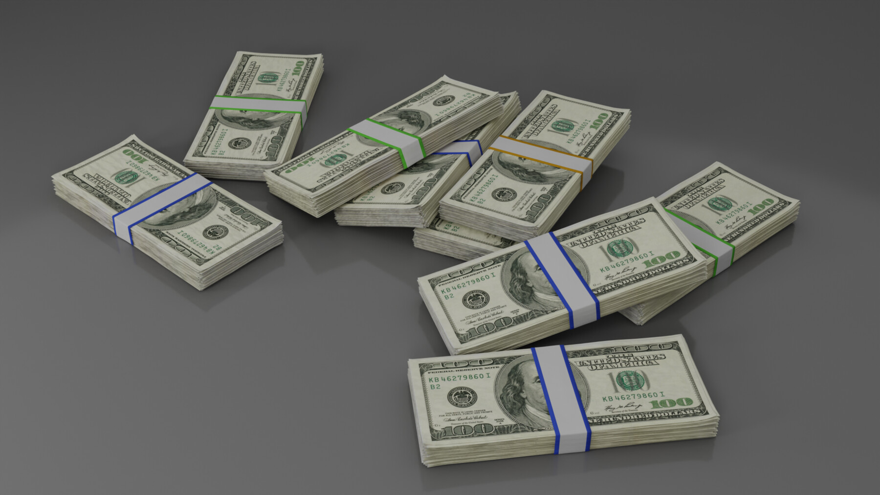 ArtStation - Money Stack - Dropped - 100 Dollars - Coins -High Quality ...