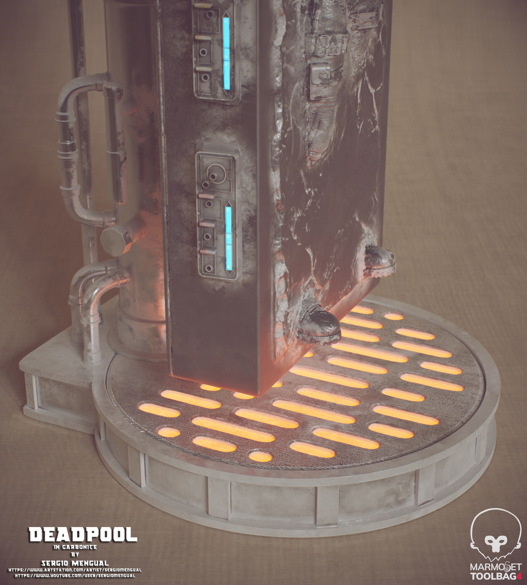 ArtStation - Deadpool in Carbonite 3D printable Sculpture | Resources