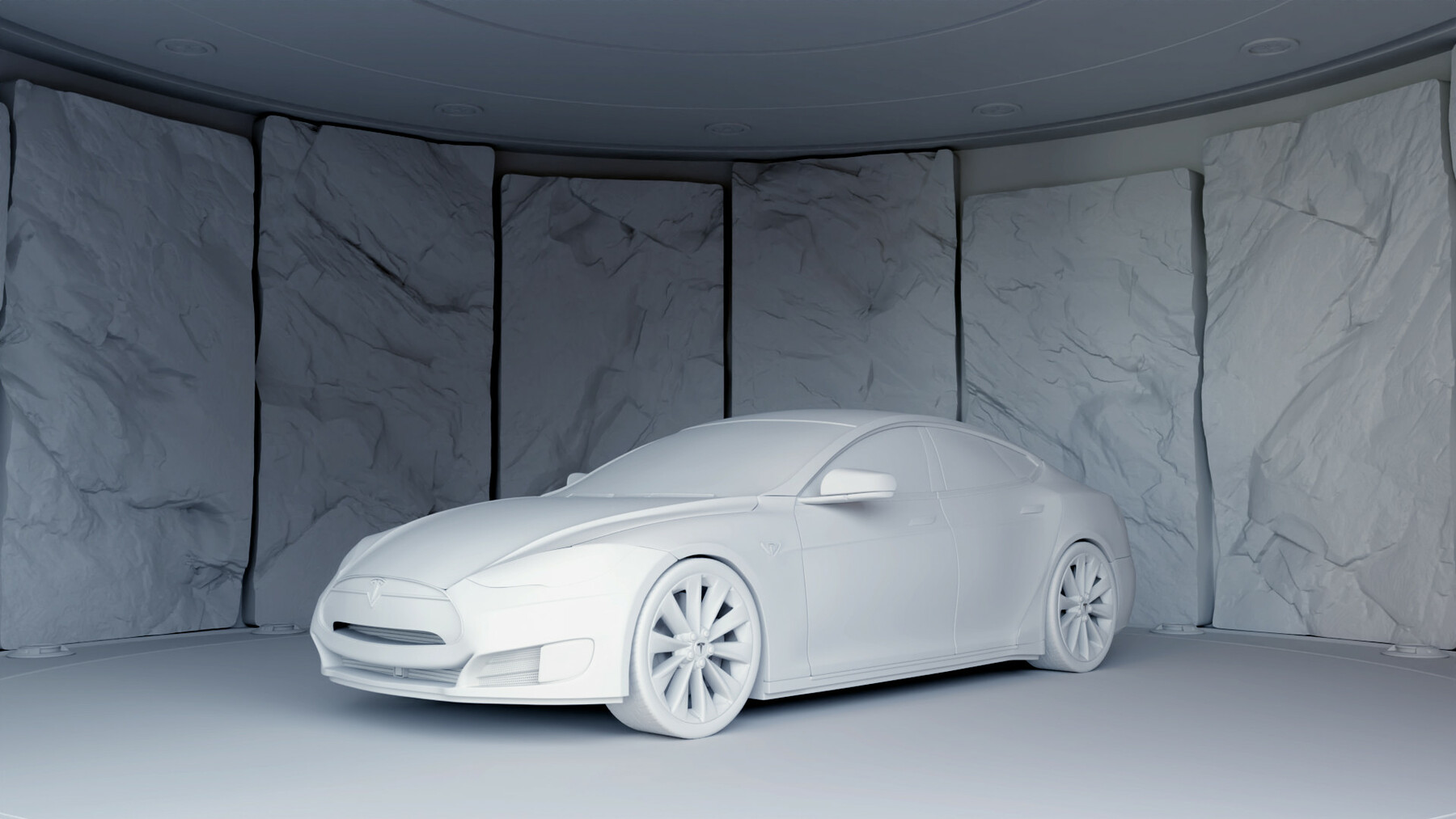 ArtStation - Tesla Model S - Rock Wall Location | Resources