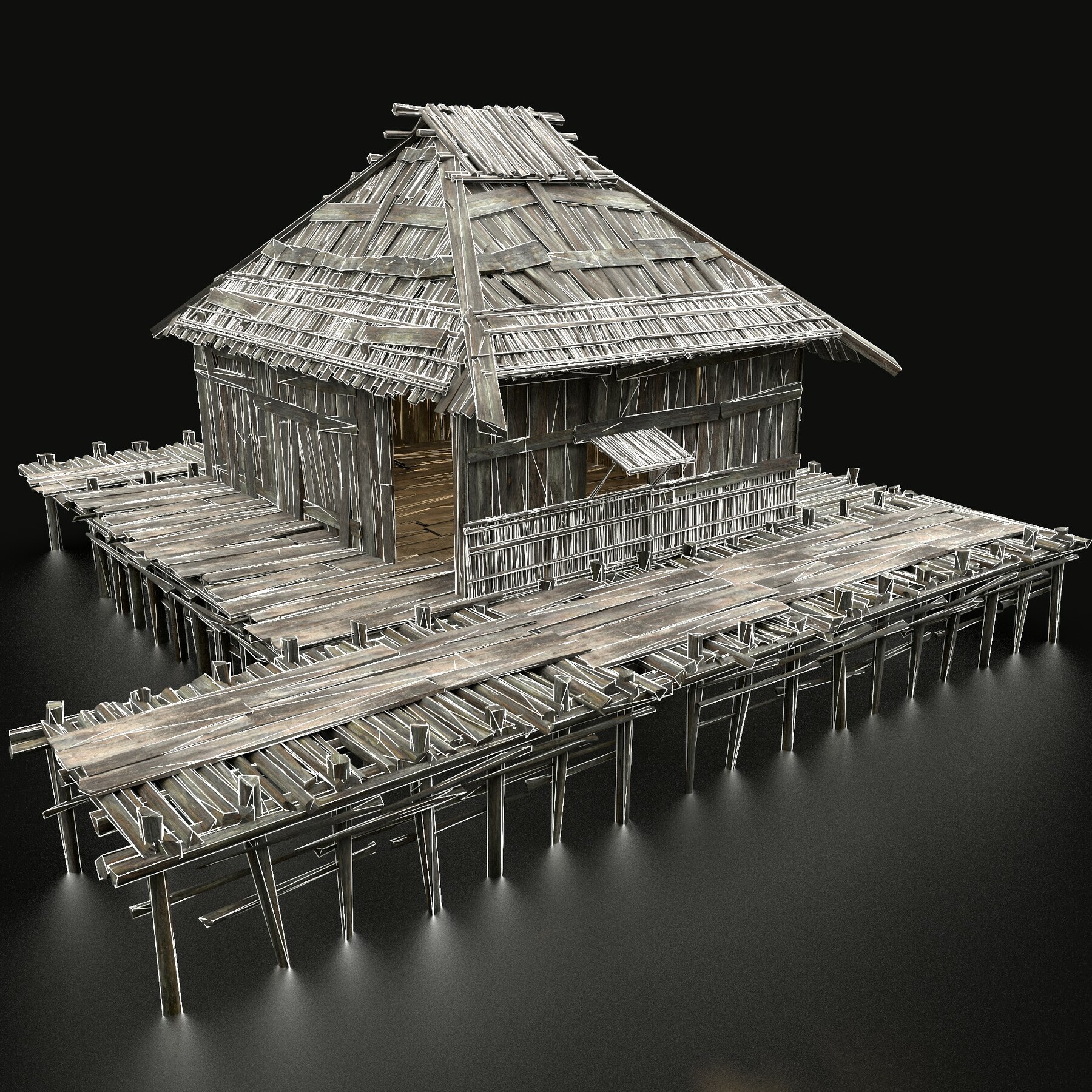 ArtStation - SWAMP HOUSE COLLECTION WETLAND HUTS PACK FANTASY | Game Assets