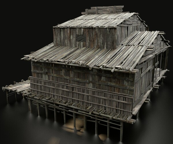 ArtStation - SWAMP HOUSE COLLECTION WETLAND HUTS PACK FANTASY | Game Assets