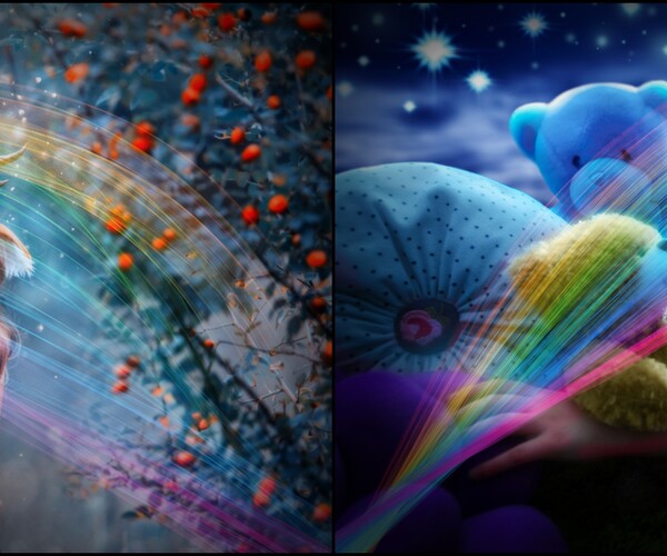 ArtStation - 50 Rainbow Light Waves Photo Overlays | Resources