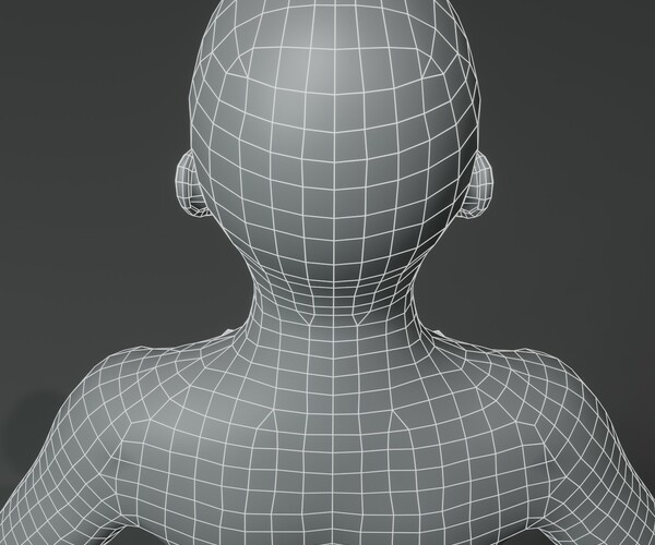 ArtStation - Female Body Base Mesh 3D Model 10k Polygons | Game Assets