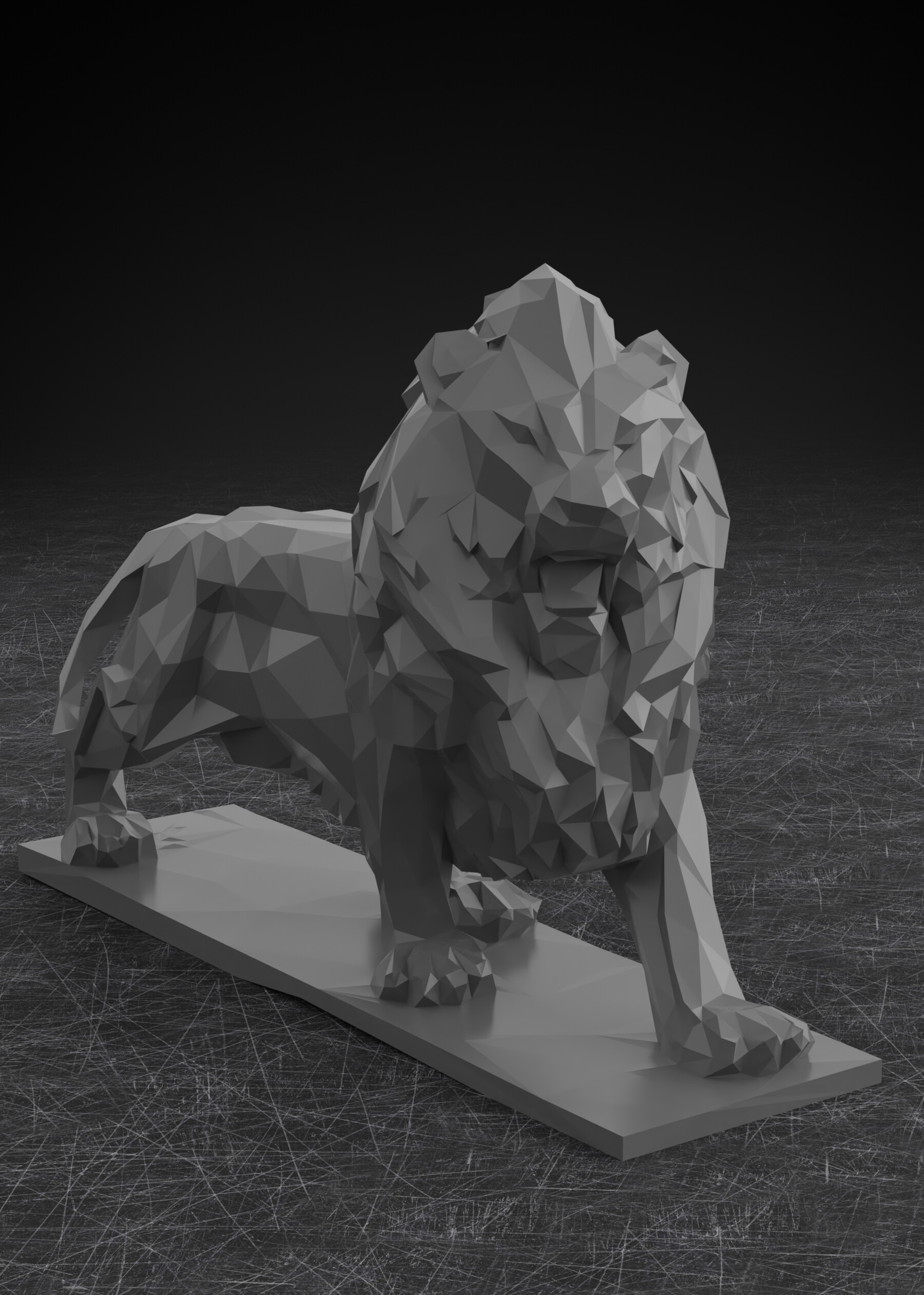 ArtStation - Low Poly Kpack for Kitops - Statues Vol.1 - Lions ...