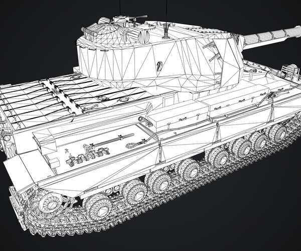 ArtStation - Super Conqueror British Heavy Tank Low-poly 3D model ...