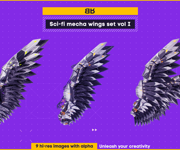 ArtStation - Sci-fi mecha wings image set vol. I | Resources
