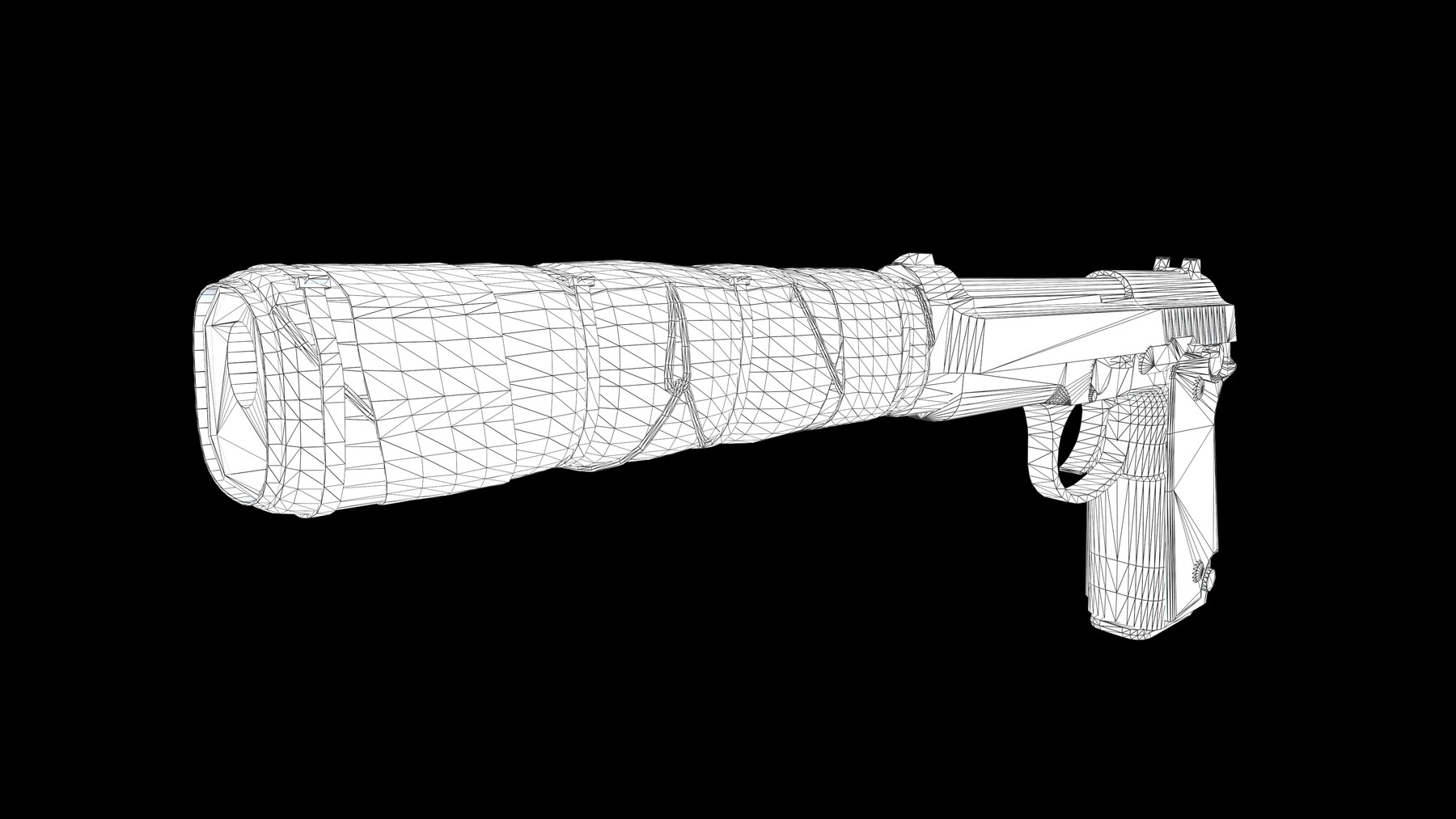 ArtStation - PRB92 Pistol WITH SUPPRESSOR Low-poly 3D model | Game Assets