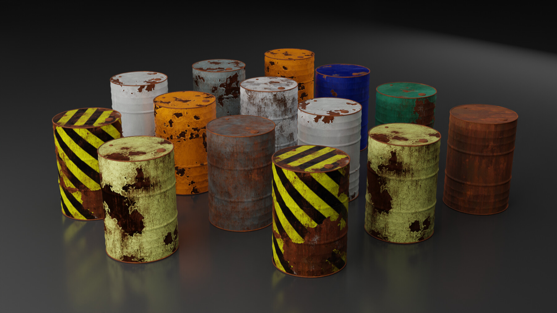 ArtStation - Metal Barrels - Old Rusted - PBR - High Quality | Resources