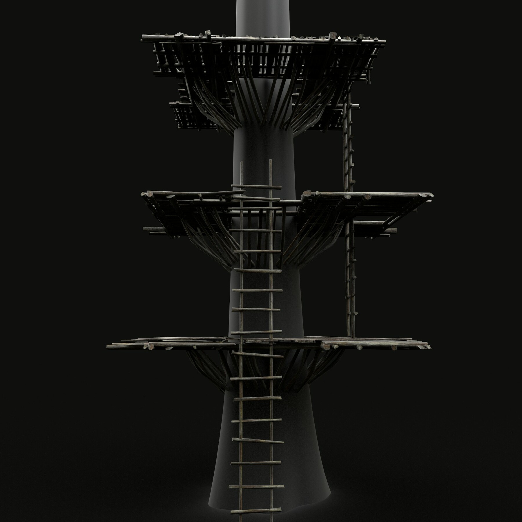 ArtStation - TREE PLATFORM WOODEN CONSTRUCTION SCOUT TOWER WATCHTOWER ...