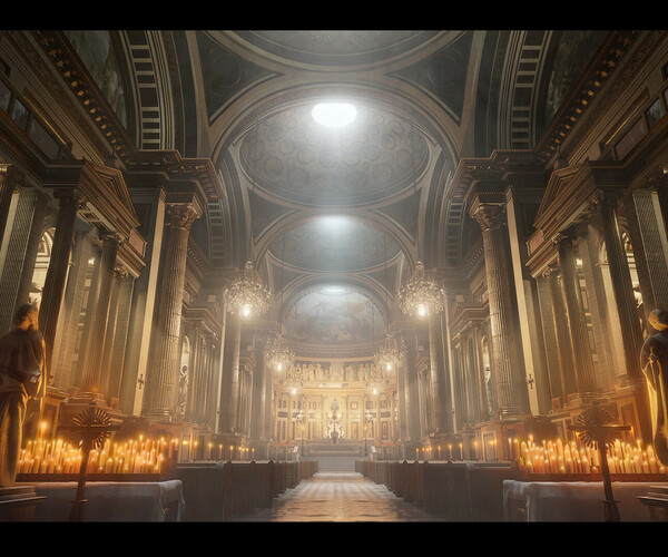 ArtStation - Church/ Cathedral Interior Environment | Game Assets