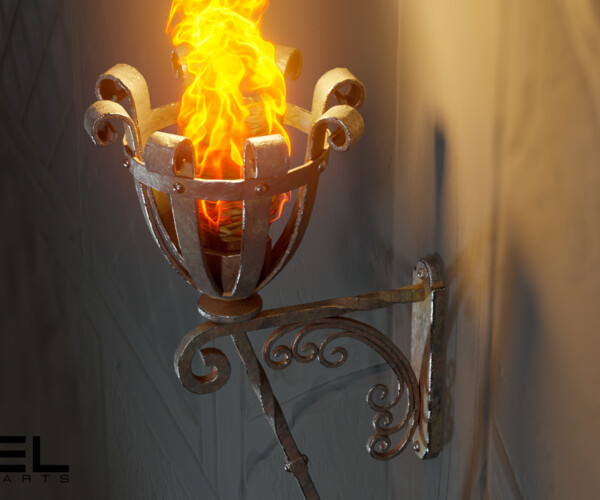 ArtStation - Medieval Iron Wall Torch | Game Assets