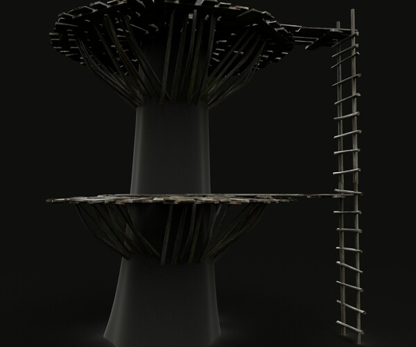 ArtStation - TREE PLATFORM WOODEN CONSTRUCTION SCOUT TOWER WATCHTOWER ...