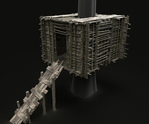 ArtStation - TREE PLATFORM HOUSE WOODEN CONSTRUCTION SCOUT TOWER ...