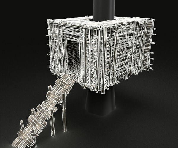 ArtStation - TREE PLATFORM HOUSE WOODEN CONSTRUCTION SCOUT TOWER ...