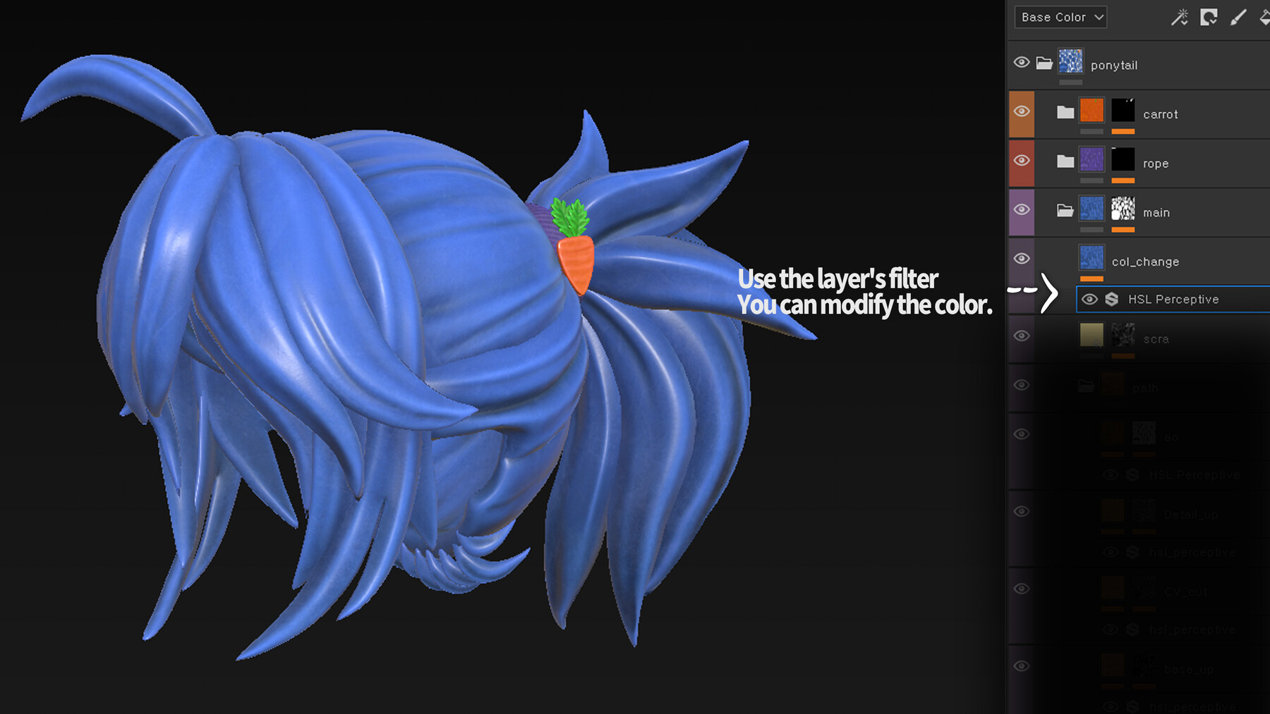 ArtStation - Ponytail Hair for Nendoroid | Game Assets