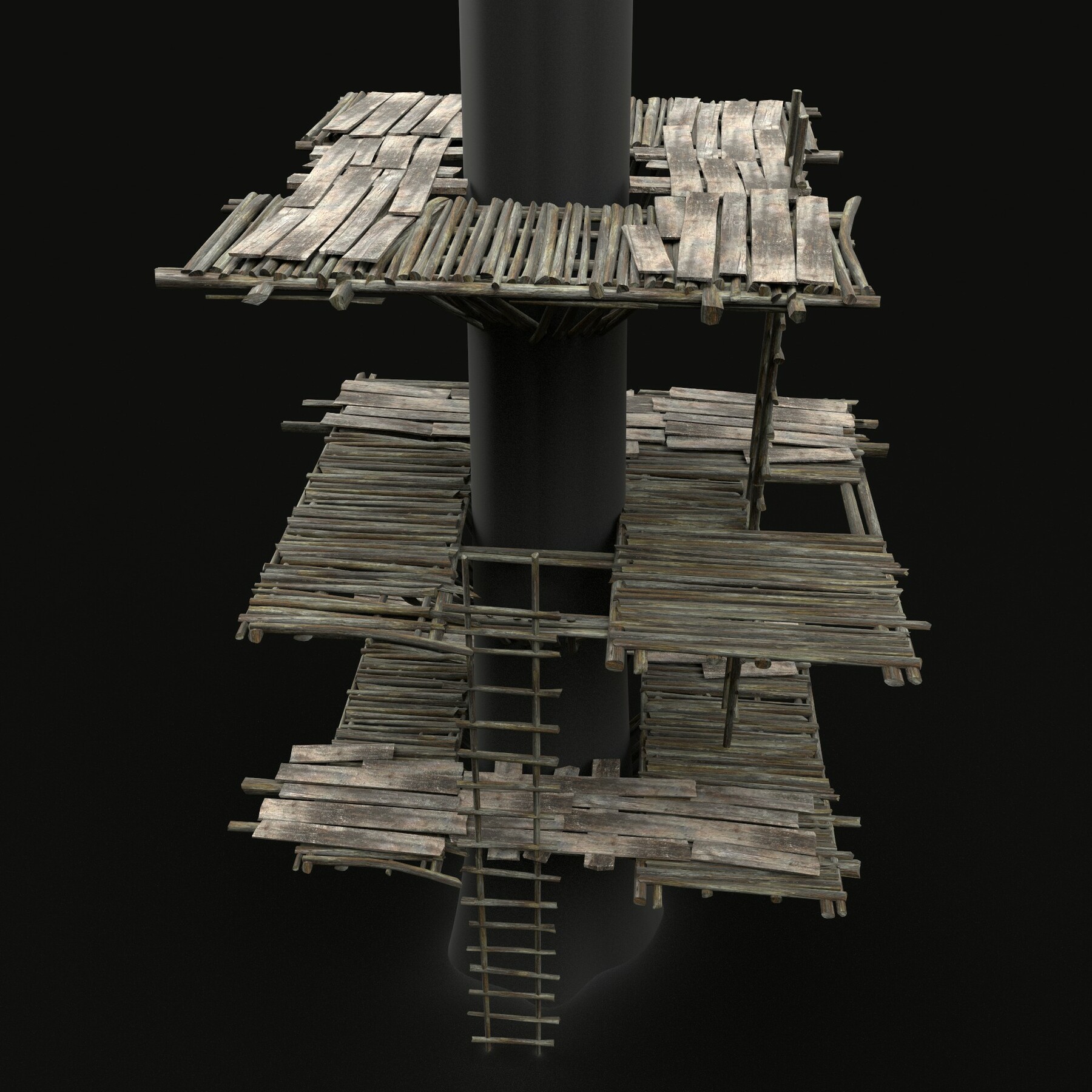 ArtStation - TREE PLATFORM WOODEN HOUSE HUT BRIDGE COLLECTION PACK ...