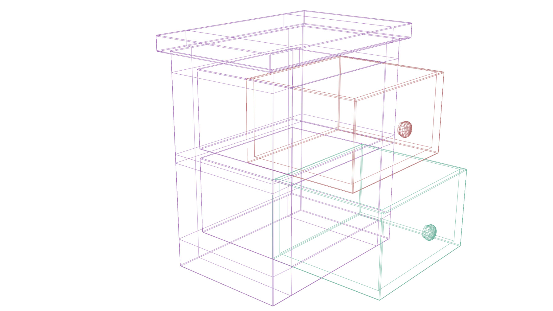 ArtStation - Bedside Drawers Low-poly 3D model | Resources