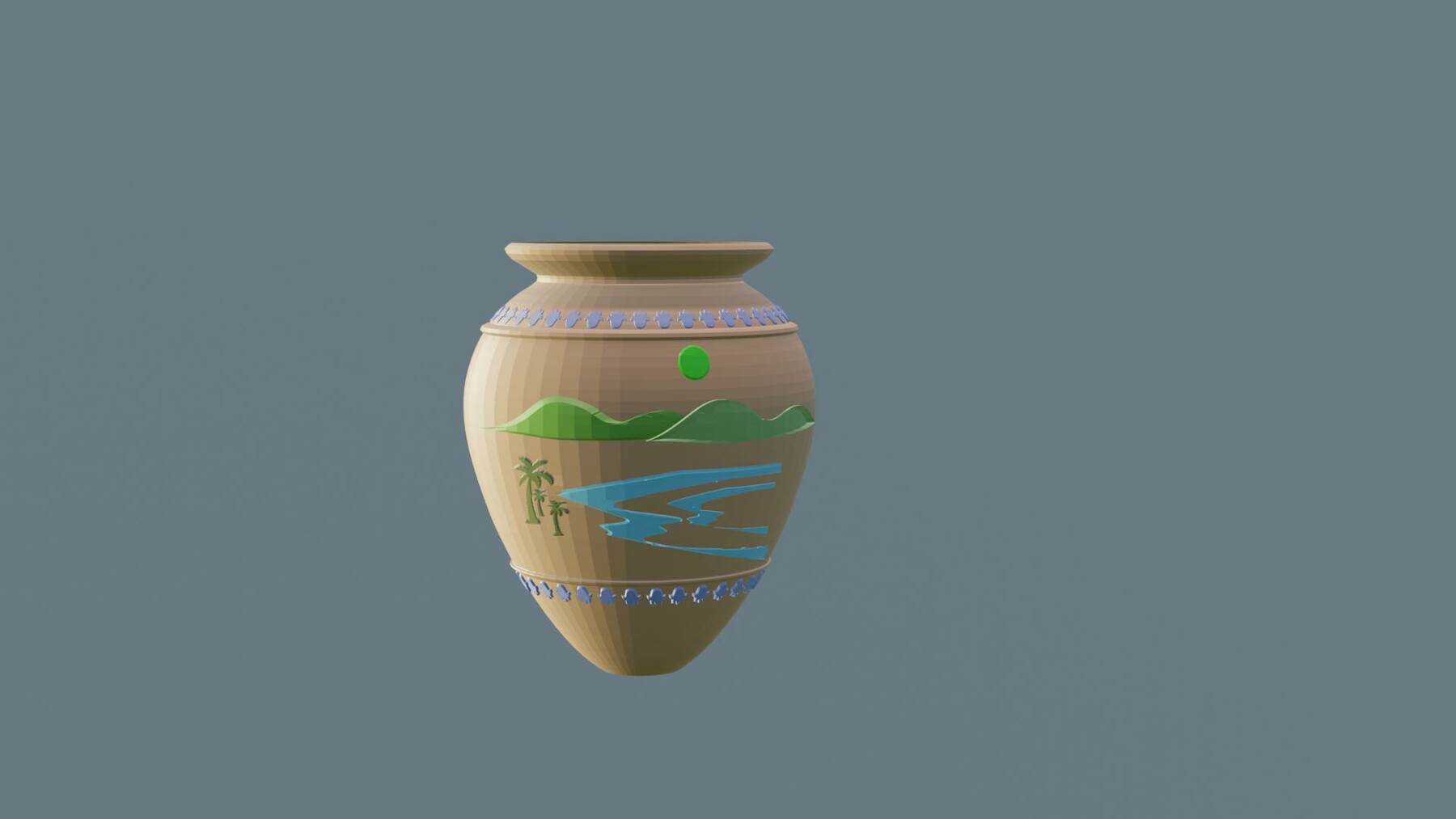 ArtStation - 3d Printable Decorated Jar Colorfull Landscape View ...