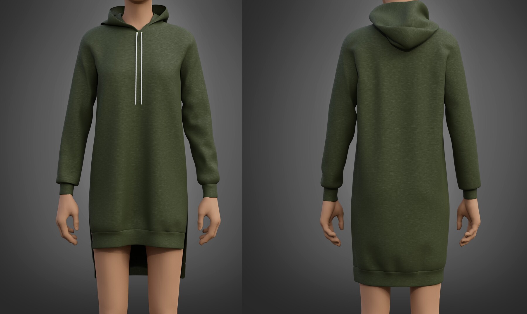 ArtStation - Hood Sweater Dress 3D Model | Resources